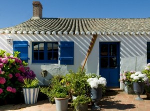 blue farm house exterior - Interiors By Color