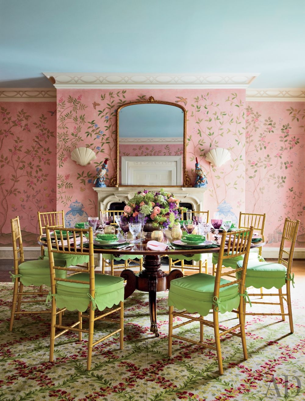 Traditional Dining Room by Mario Buatta - Interiors By Color