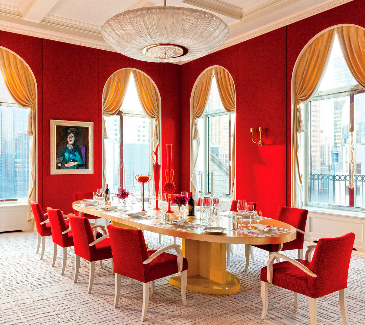 Red Dining with Picasso - Interiors By Color
