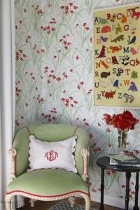 Mint and Red Floral - Interiors By Color