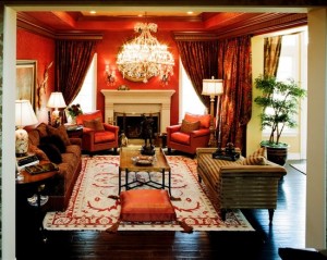 Luxurious Red Fabrics Living Space - Interiors By Color