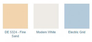 Apricot and Pastel Blue Bedroom - Interiors By Color