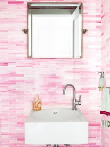 Rectangular Gradient Pink Tiles - Interiors By Color