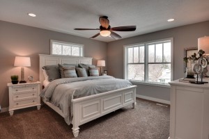 Sherwin Williams Requisite Gray Walls in the Bedroom - Interiors By Color