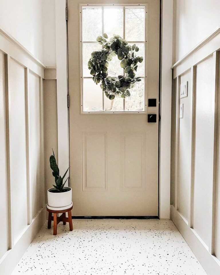 Benjamin Moore Revere Pewter front door - Interiors By Color