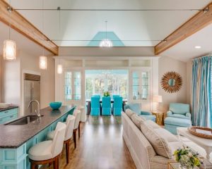 Benjamin Moore Spectra Blue Painted Kitchen Cabinets - Interiors By Color