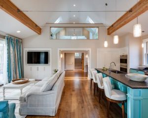 Benjamin Moore Spectra Blue Painted Kitchen Cabinets - Interiors By Color