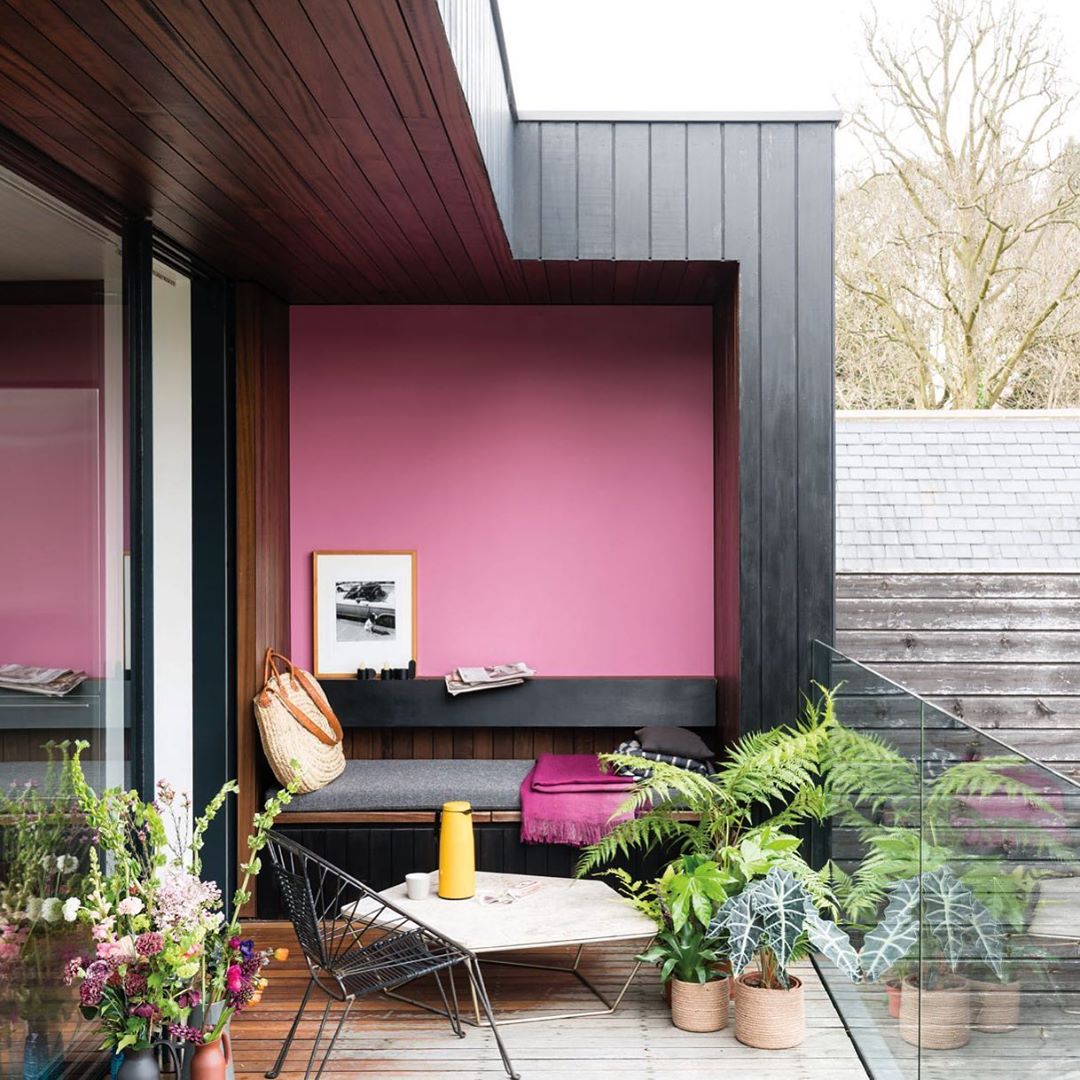 Farrow-Ball-Rangwali-pink-wall-paint-outdoor - Interiors By Color Farrow-Ball-Rangwali-pink-wall-paint-outdoor - Interiors By Color