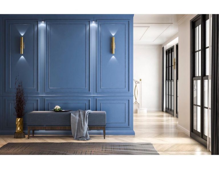 Benjamin-Moore-Blue-Dragon-feature-wall - Interiors By Color
