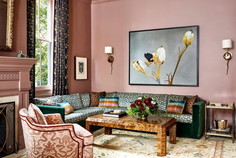 Beautiful Living Room in Soft Pink - Interiors By Color