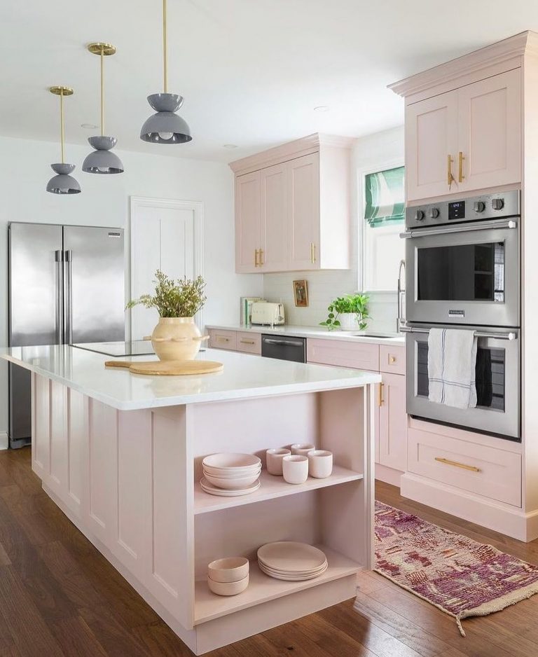 12+ Pink Paint Colors for Your Kitchen Cabinets that are Inspirational!