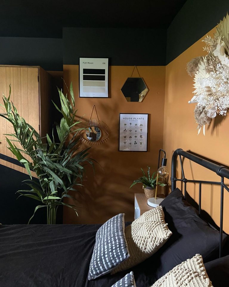 Orange Two Colour Combination for Bedroom Walls - Interiors By Color