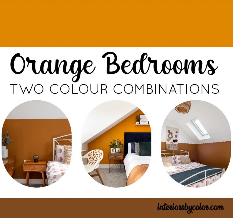 Orange Two Colour Combination for Bedroom Walls - Interiors By Color