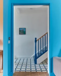 Farrow and Ball st Giles Blue hallway - Interiors By Color