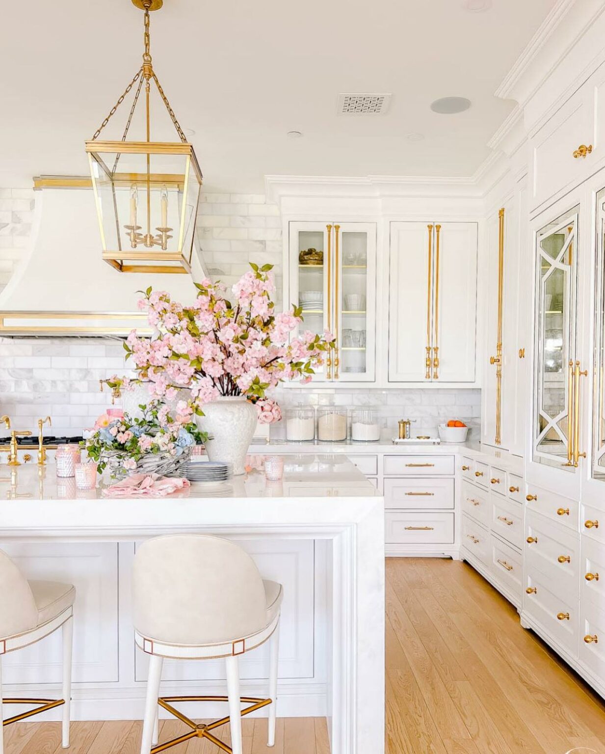 White Kitchen with Gold Accents - Interiors By Color